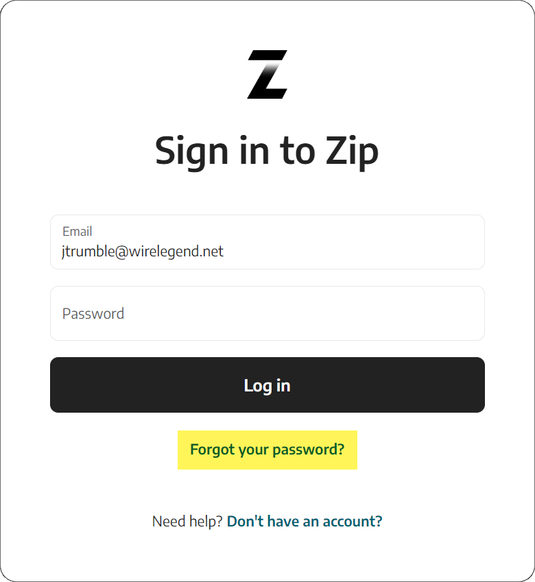 Signing In to the Zip Vendor App – Zip